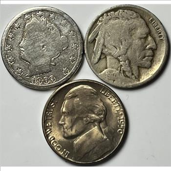 * 1903 U.S. Liberty V, 1917 U.S. Buffalo and 1950-D U.S. Jefferson ...