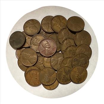 >2 Rolls of U.S. Lincoln Wheat Cents - 1939-P (29) and 1941-S (32) - 61 ...