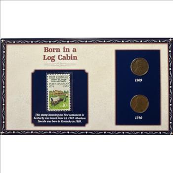 - 1909 & 1910 U.S. Lincoln Wheat Cents "Born in a Log Cabin" & 1774 ...