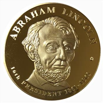 #Abraham Lincoln Commemorative Trial Dollar Coin - Gold Layered ...