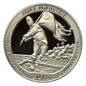 * 2016-S U.S. Silver Fort Moultrie Quarter - Fort Sumter Nat'l Monument ...