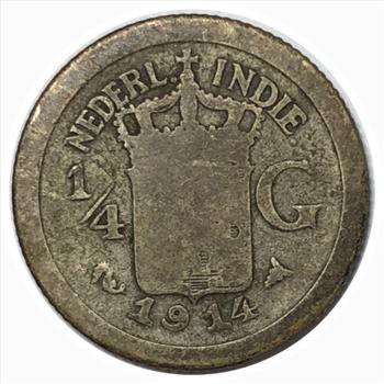 #1914 Netherlands East Indies Silver 1/4 Gulden | Property Room
