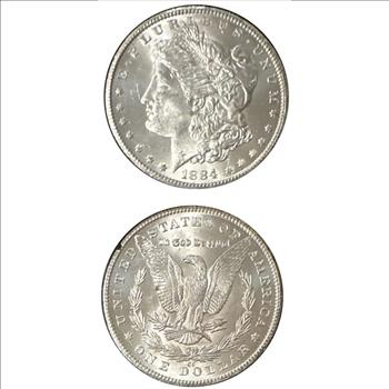 - 1884-CC U.S. Silver Morgan Dollar GSA Encapsulated - Brilliant ...