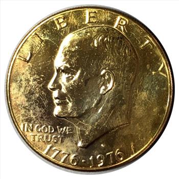 #1776-1976-D U.S. Eisenhower Dollar - Bicentennial Gold Layered ...