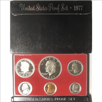 >1977-S U.S. Proof Set - 6 Coins in Original Government Packaging ...