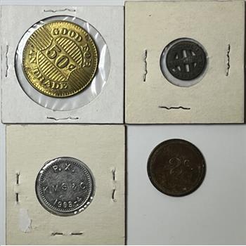 * Trade & Fare Tokens - 4 Different Variations - 50¢, 5¢, 2¢ and Fare ...