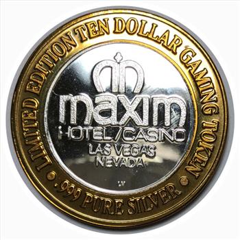 Silver Strike! Collector's Series $10 Silver Gaming Token -Maxim Hotel ...