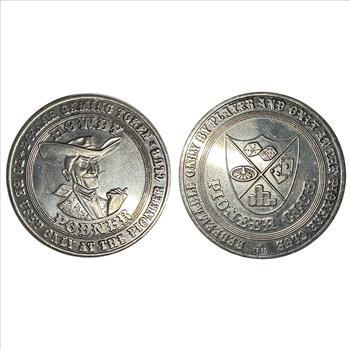 1965 Pioneer Club Dollar Gaming Token "Howdy Podner" Cowboy and Fort ...