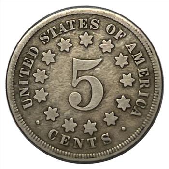 *1867 US No Rays Shield 5 Cents | Property Room
