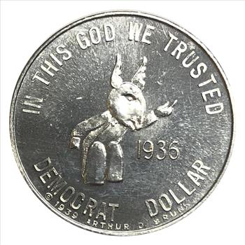 >1936 Democrat Dollar 1940 Public Debt Now Busted Vintage Token ...