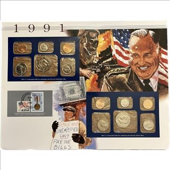 * 1991 (P&D) U.S. Uncirculated Mint Sets & 1991 29 Cent Stamp on ...