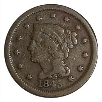 * 1845 U.S. Braided Hair Liberty Head One Cent | Property Room