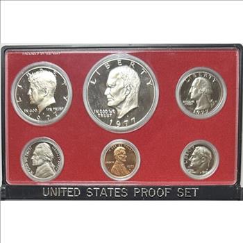 1977-S U.S. Proof Set - 6 Coins Including Eisenhower Dollar and Kennedy ...