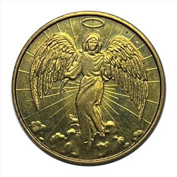 * Vintage Religious Golden Angel Double Sided Metal Coin - Very Nice ...
