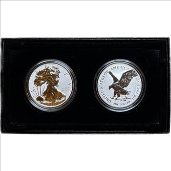 * 2021 (WestPoint & San Francisco Minted) U.S. Silver American Eagles One Ounce Silver Mint Set ...