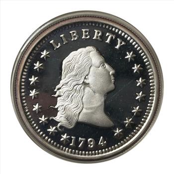 * 1794 Silver Flowing Hair Dollar Replica Coin - 2 Ounces of .999 Pure ...