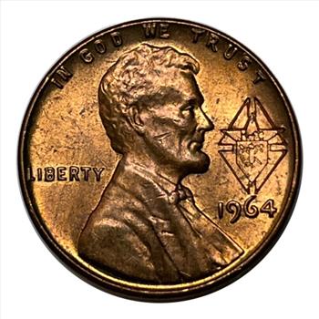 . 1964 U.S. Lincoln Memorial Cent Counterstamped Lucky Penny | Property ...