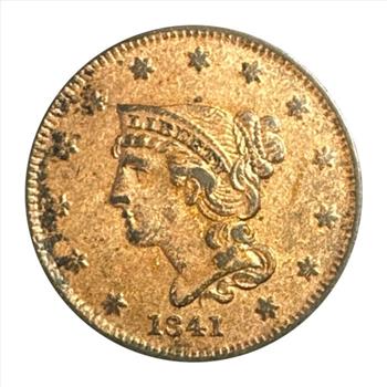 - 1841 U.S. Braided Hair Liberty Head Large Cent - Small Date | Property Room