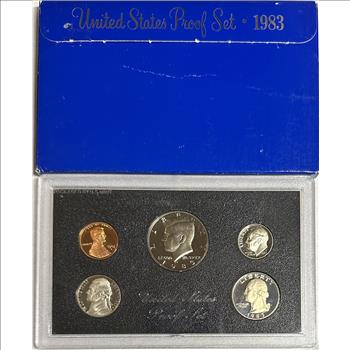 >1983-S U.S. Proof Set - 5 Coins Including Kennedy Half in Original ...
