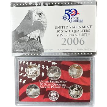 . 2006-S United States Mint State Quarter Silver Proof Set - 5 Silver ...