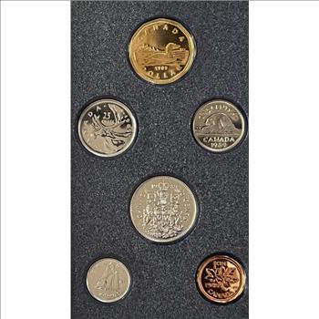 . 1989 Canada Royal Mint Uncirculated Coin Set - 6 Coins in Attractive ...