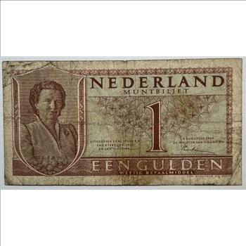 * 1949 Netherlands 1 (Een) Gulden Banknote | Property Room