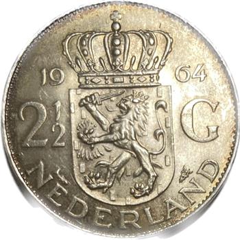 **1964 Netherlands Silver 2 1/2 Gulden Original Lightly Toned ...