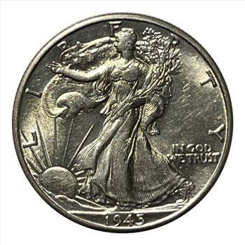 * 1945-D U.S. Silver Walking Liberty Half Dollar - Lustrous | Property Room