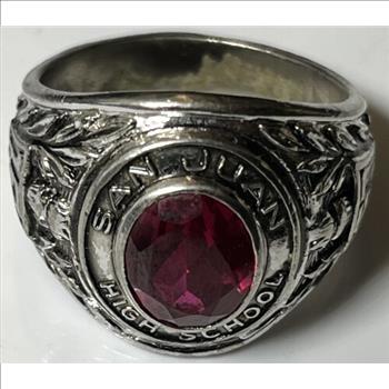 * 1960 Sterling Silver Class Ring - Size 9.5 - 14.6 Grams - San Juan ...