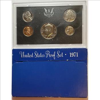 * 1971-S U.S. Proof Set - 5 Coins in Original Mint Packaging | Property ...