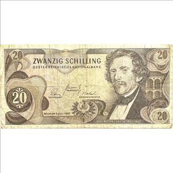 1967 Austria Zwanzig (20) Schilling - Circulated Banknote | Property Room