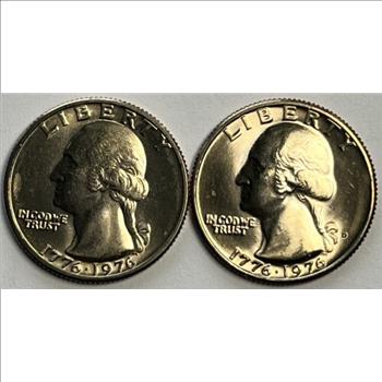 1976 (P&D) U.S. Bicentennial Uncirculated Washington Quarters - Mirror ...