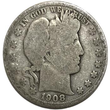**1908 US Silver Barber Half Dollar | Property Room