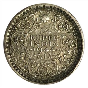>1944 India Silver 1/4 Rupee George VI | Property Room