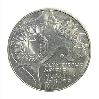 - 1972 J Germany Silver 10 Deutsche Mark Olympische Spiele Munchen Coin ...
