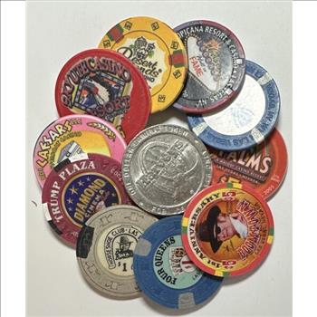- Assortment of 11 Casino Gaming Chips - Caesars, Four Queens, Trump ...