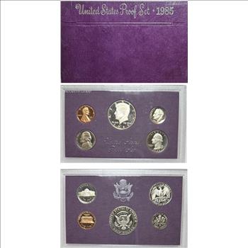 - 1985-S U.S. Proof Set - 5 Coins Including Kennedy Half in Original ...