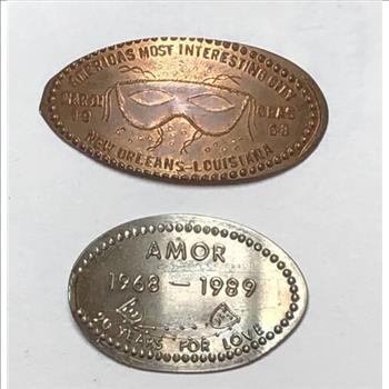 Elongated Cent - Mardi Gras 1968 & Elongated 1948 Nickel - 1968-1989 ...