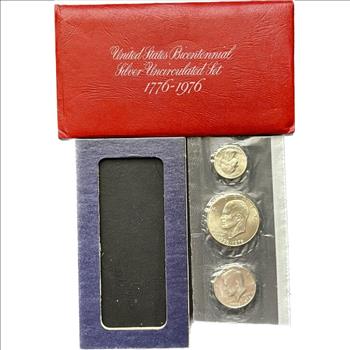 . 1976-S U.S. Silver Bicentennial Uncirculated Set - 3 Coins in U.S ...
