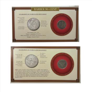 - 1895 U.S. Silver Barber 50-Cent Coin on Collector's Panel | Property Room