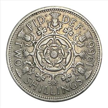 >1966 Great Britain Elizabeth II Two Shillings Coin - Tudor Rose ...