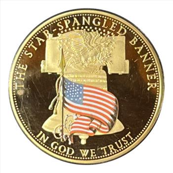 * 2016 Eagle 24K Gold Layered Star Spangled Banner Commemorative Coin ...