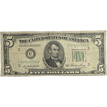 >1950A Series U.S. Five Dollar ($5) Federal Reserve Note - Green Seal ...