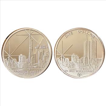 Freedom Tower Commemorative One Dollar Coin 1 Troy Oz .999 Pure Silver ...