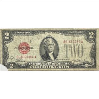 - 1928C Series U.S. Two Dollar ($2) Bank Note - Red Seal | Property Room