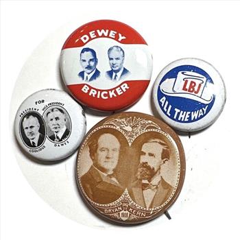 - U.S. Presidential Race Replica Lapel Buttons - 1908 Bryan/Kern, 1921 ...