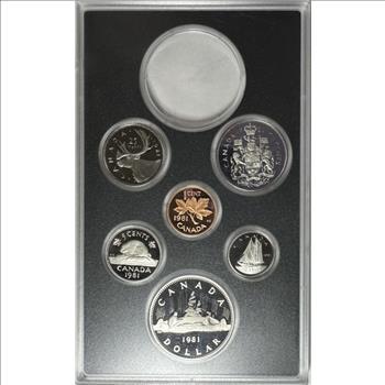 1981 Canada Proof Set - 6 Beautiful Coins - Missing a $1 Dollar Coin ...