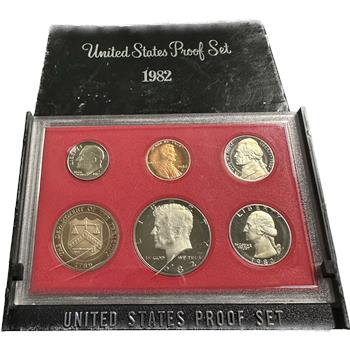 >1982-S U.S. Proof Set - 5 Coins and 1 Token - Including Kennedy Half ...