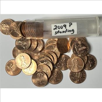 * 2009-P U.S. Standing Lincoln Cents - Partial Roll - 45 Coins in ...