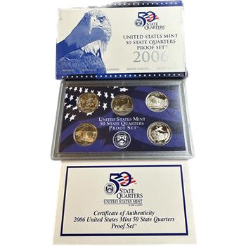 >2006-S U.S. Mint 50 State Quarters Proof Set - NV, NE, CO, ND & SD in ...